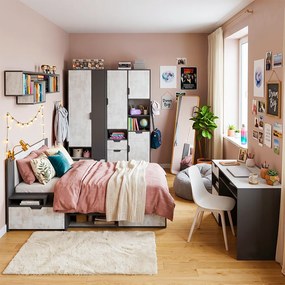 NANO e | komoda NA8 se zásuvkami | 80 cm | grafit/enigma