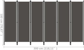 vidaXL 6dílný paraván 300 x 180 cm [320729] Barva: Bílá