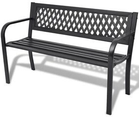 vidaXL Zahradní lavice 118 cm ocelová černá