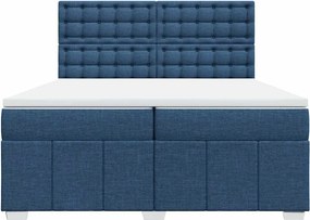 Box spring postel s matrací modrá 200x200 cm textil 3294095