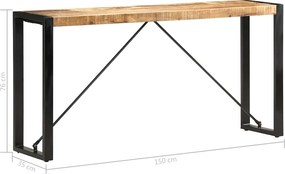 Konzolový stolek 150 x 35 x 76 cm masivní mangovníkové dřevo 285948