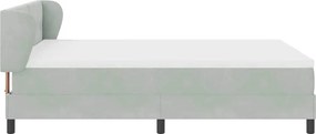 Postel s boxspringem s čelo Světle šedá 140 x 190 cm samet 3340382