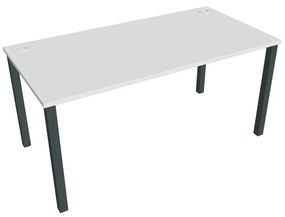 Stůl pracovní rovný 160 cm - Hobis Uni US 1600 Dekor stolové desky: bílá, Barva nohou: černá