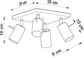 Sollux Lighting Stropní svítidlo RING 4 černé