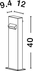NV 9020923 Venkovní sloupkové svítidlo ZELDA černý hliník a akrylový difuzor proti oslnění LED 9W 3000K 100-240V IP65 - NOVA LUCE