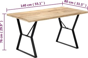 vidaXL Jídelní stůl 140 x 80 x 76 cm masivní recyklované dřevo [247947] Barva: Vícebarevný