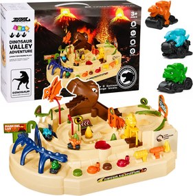 LEAN Toys Interaktivní dovednostní dráha s dinosaury – 8 výzev, vozidla