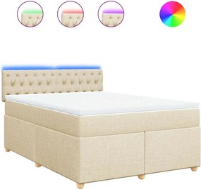 Box spring postel s matrací krémová 140x190 cm textil 3288987