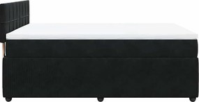 Box spring postel s matrací černá 160x200 cm samet 3290084