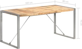 vidaXL Marketos Jídelní stůl 160 x 80 x 75 cm masivní hrubé mangovníkové dřevo