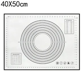 Silikonová kuchyňská podložka s měřítkem - nepřilnavá (v 8 velikostech) Barva: Černá, Velikost: 50x40 cm