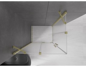 Mexen Velar Duo, sprchový kout s posuvnými dveřmi 100 x 90 cm, 8mm sklo námraza, zlatá matná, 871-100-090-32-55