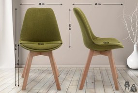 Konferenční židle Borneo V2 přírodní konstrukce látka – zelená