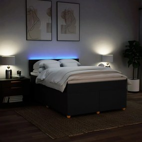 Box spring postel s matrací černá 160x200 cm textil 3289033