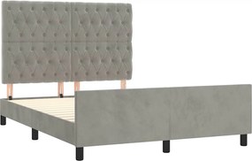 Rám postele bez matrace světle šedý 140 x 200 cm samet 3125940