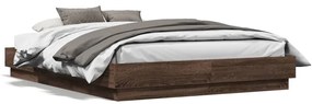 Rám postele hnědý dub 135 x 190 cm kompozitní dřevo,  3209883