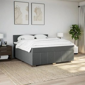 Box spring postel s matrací tmavě šedá 180x200 cm textil 3289441
