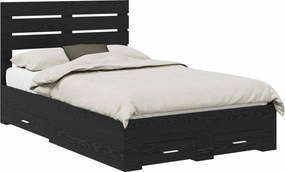 Rám postele se zásuvkou Černý dub 135 x 190 cm Kompozitní dřevo 3411652