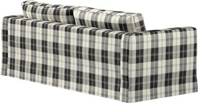 Potah na pohovku IKEA  Karlstad 3-místná, nerozkládací, dlouhý barva černá látka pletený vzor, vzorované