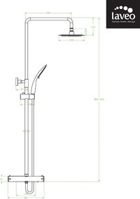 Laveo Fino, sprchový sloup s termostatickou baterií, chrom, LAV-PL2_20OB