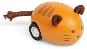 Bigjigs Toys Dřevěné natahovací zvířátko 1 ks Kočka oranžová