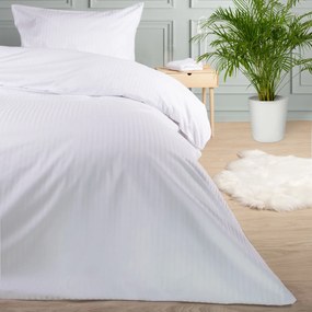 Darymex Hotelové povlečení 140x200+1x70x80 Tivoli bílý damašek překrývající se pruhy 1cm