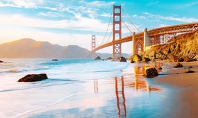 Vícedílný obraz Golden Gate Bridge V San Franciscu Nedostatek Nedostatek Přírodní plátno 250x150