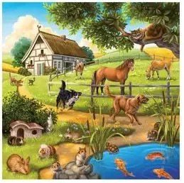 Ravensburger - Puzzle - Domácí zvířata / 3x49 dílků / od 5 let