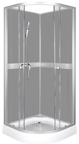 BPS-koupelny Sprchový box čtvrtkruhový NV-Cessla 90 G, 90x90 šedý