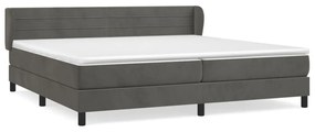 vidaXL Box spring postel s matrací tmavě šedá 200x200 cm samet