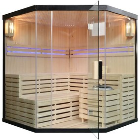 M-SPA - Suchá sauna s kamny černá 180 x 180 x 200 cm 6 kW