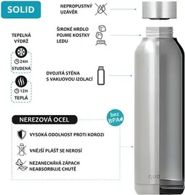 Quokka Solid vínová / Nerezová termoláhev / 510 ml / dvouplášťová