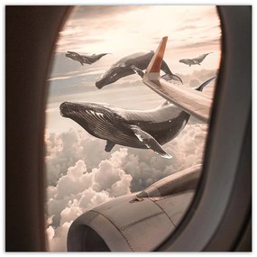 Gario Obraz na plátně Pohled na velryby z letadla - Zehem Chong Rozměry: 30 x 30 cm