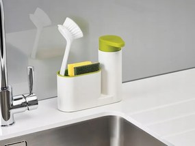 Verk Organizér ke dřezu s dávkovačem mýdla - bílo-zelený, 15801