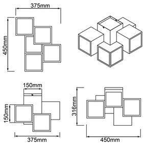 Brilliant - LED Stropní svítidlo CUBIX 5xLED/7,6W/230V 3000K bílá