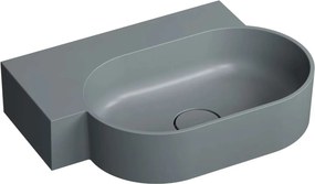 OMNIRES Ovo M+ - Umyvadlo 56x39 cm, bez přepadu, bez otvoru pro baterii, levé, matná šedá OVO555UWLAG