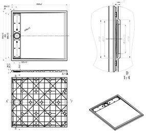 BPS-koupelny Obdélníková akrylátová sprchová vanička HYD-OSV-DEKO 100x90 šedá