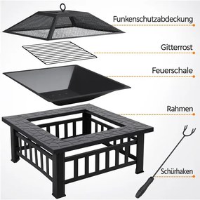 Zahradní ohniště Yaheetech – černá (265020778622)