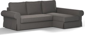Potah na pohovku IKEA Backabro rozkládací se šezlongem barva šedá látka pletený vzor
