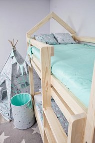 Poschoďová domečková postel Joki 2 s přistýlkou 180 x 100 cm