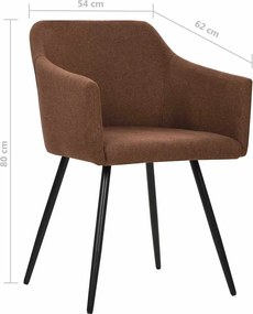 Jídelní židle 2 ks hnědé textil 323096