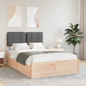 Rám postele s čalouněným čelem s čelo Tmavě šedá 120 x 200 cm 3405538