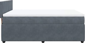 Box spring postel s matrací tmavě šedá 160x200 cm samet 3290077