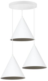 Závěsné svítidlo Soho, 3x bílé kovové stínítko, (fi 25cm),