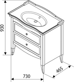 Sapho Retro 1654 umyvadlová skříňka 73 x 80 cm buk Koupelny Bernold