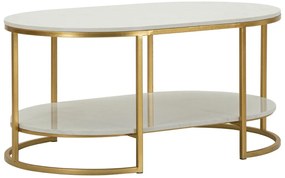 Designový konferenční stolek Bannister 90 cm bílý / zlatý