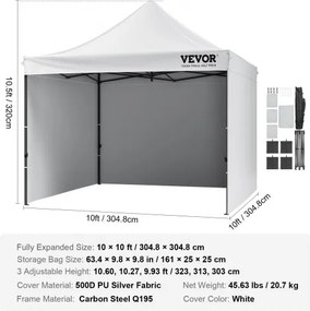 Venkovní altánový stan s vyklápěcím baldachýnem 3,05 × 3,05 m