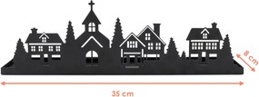 Kovový dekorační podnos FROSTWICK 35 cm, černý
