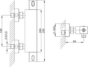 Sapho Mixona MG411 sprchová termostatická baterie nástěnná 150 mm