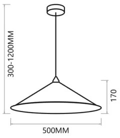 Lustr na lanku FUJI 1xE27/60W/230V pr. 50 cm černá/zlatá